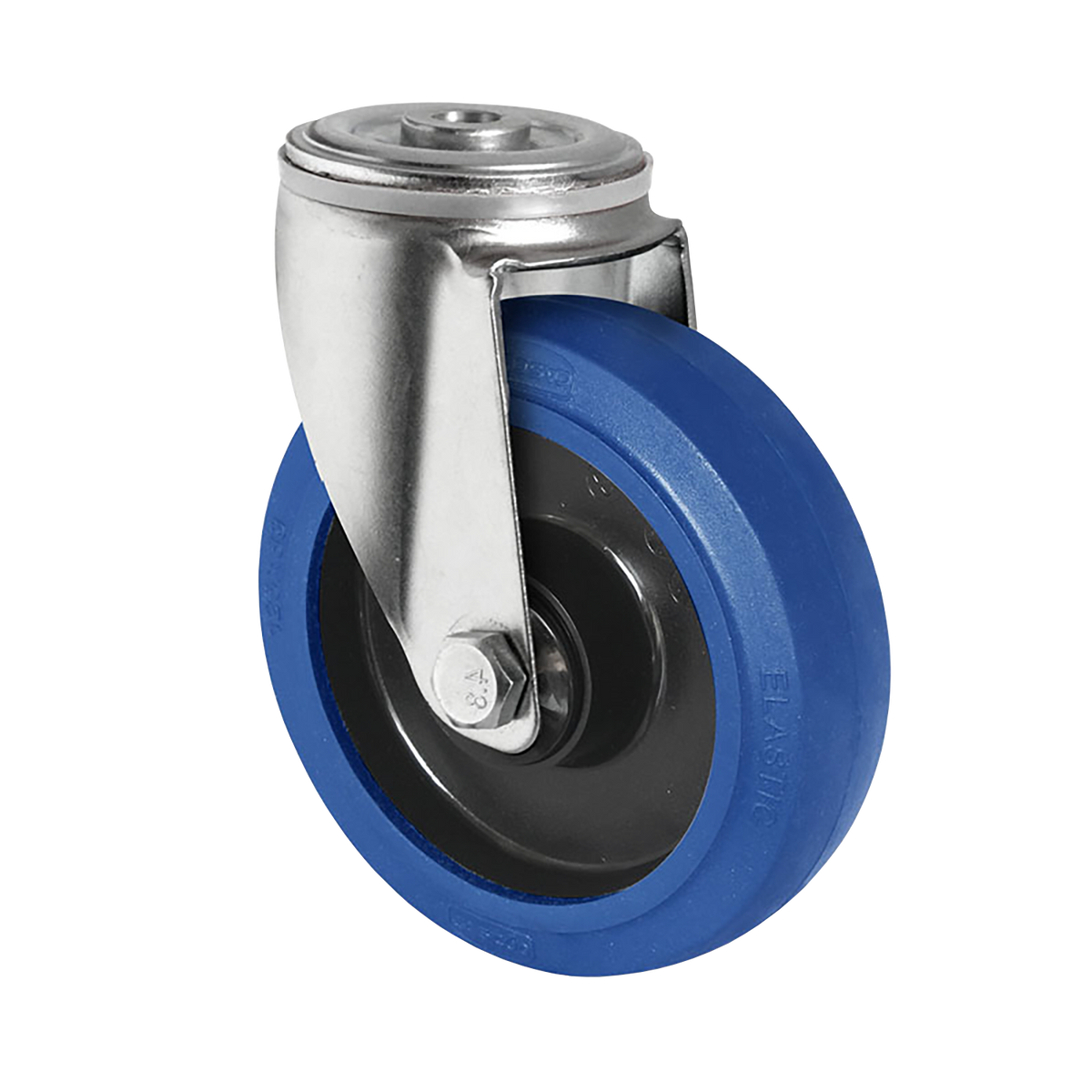 Elastic Blue Rubber Single Bolt Castor — Shelving Supply Australia