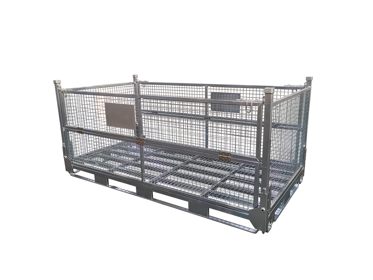 Double Collapsible Pallet Cage - Full Height — Shelving Supply Australia